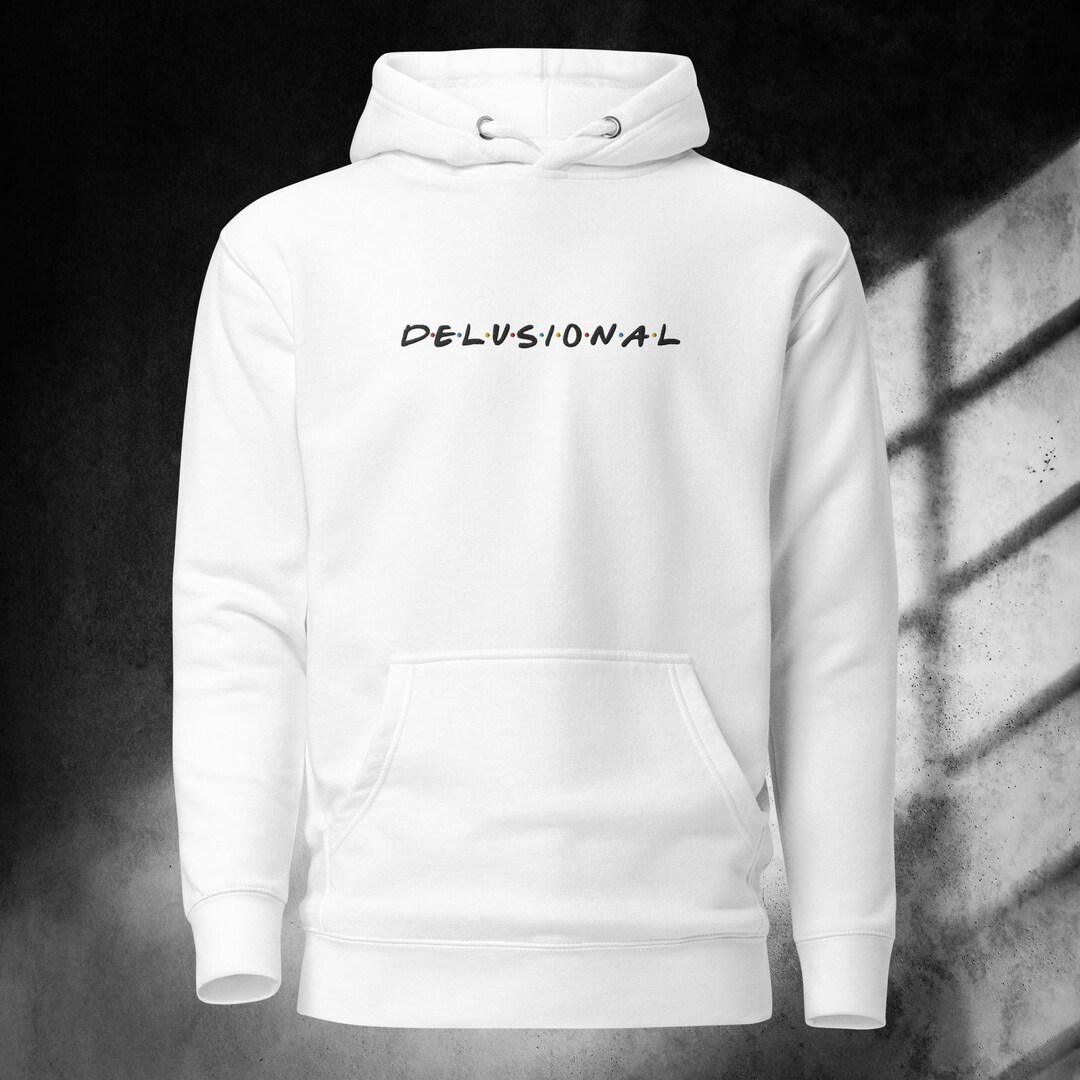 Delusional Premium Cotton Unisex Hoodie Black Embroidered - Etsy