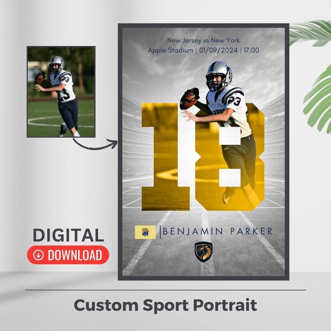 Custom Sport Poster, Sport Fan Gift, Football Gifts, Golf Gifts, Tennis ...