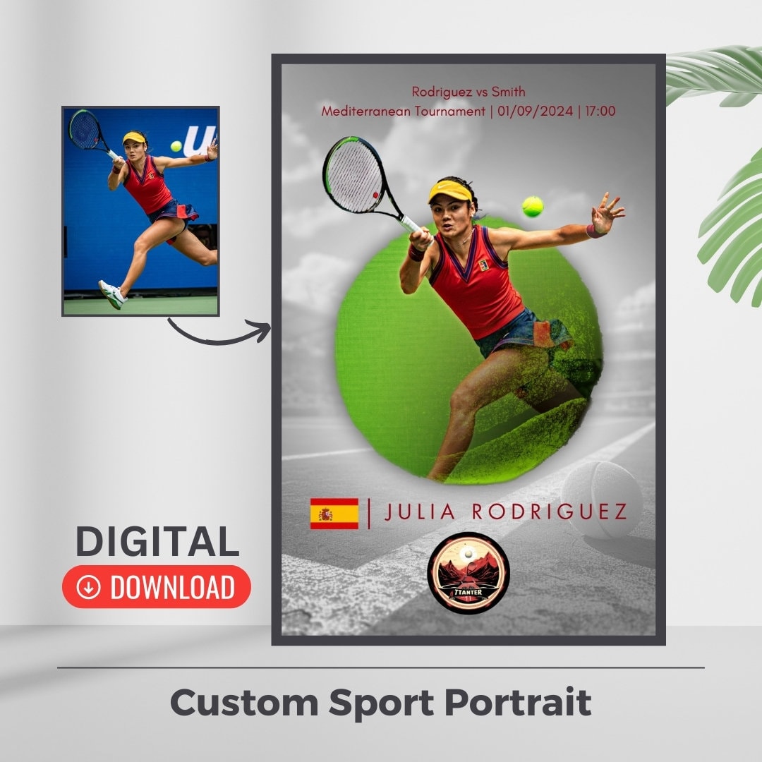 Custom Sport Poster, Sport Fan Gift, Football Gifts, Golf Gifts, Tennis ...