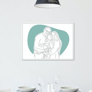 Custom Family Line Art Portrait, Portrait From Photo, One Line Art ...