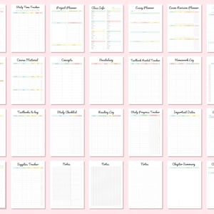 Printable Student Planner Bundle: Academic Study Tracker (PDF Download ...