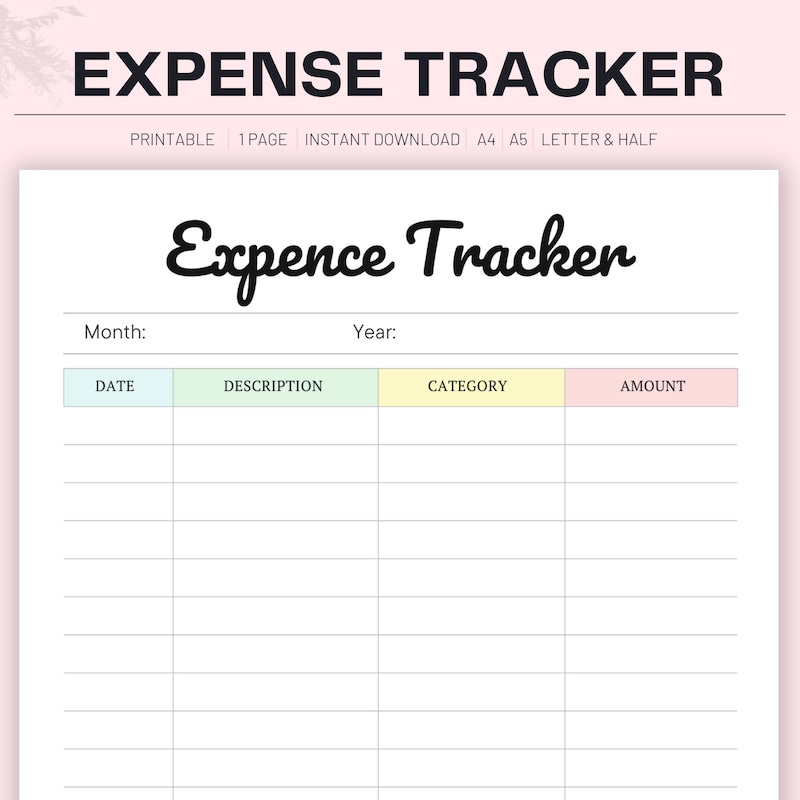 Expense Tracker - Etsy
