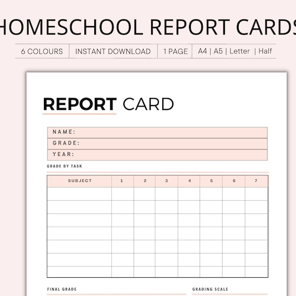 Grade 3 Report Card - Etsy