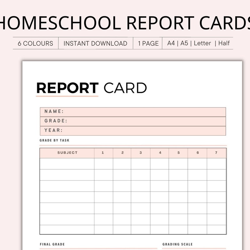 Homeschool Progress Report - Etsy