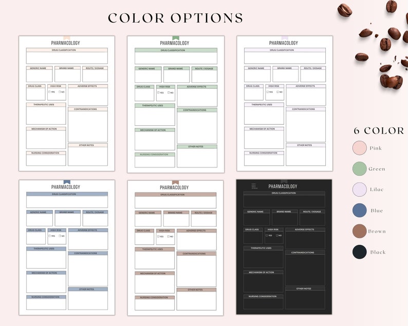 Printable Pharmacology Template: Nursing Student Study Notes (digital ...