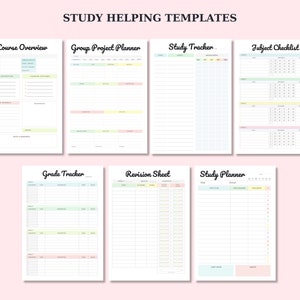 Printable Student Planner Bundle: Academic Study Tracker (PDF Download ...