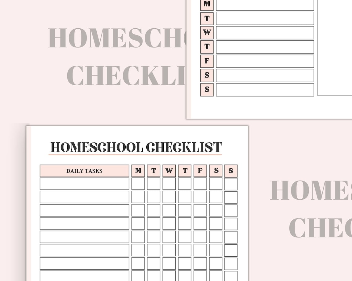 Homeschool Checklist Printable, Daily Checklist for Homeschool Teachers ...