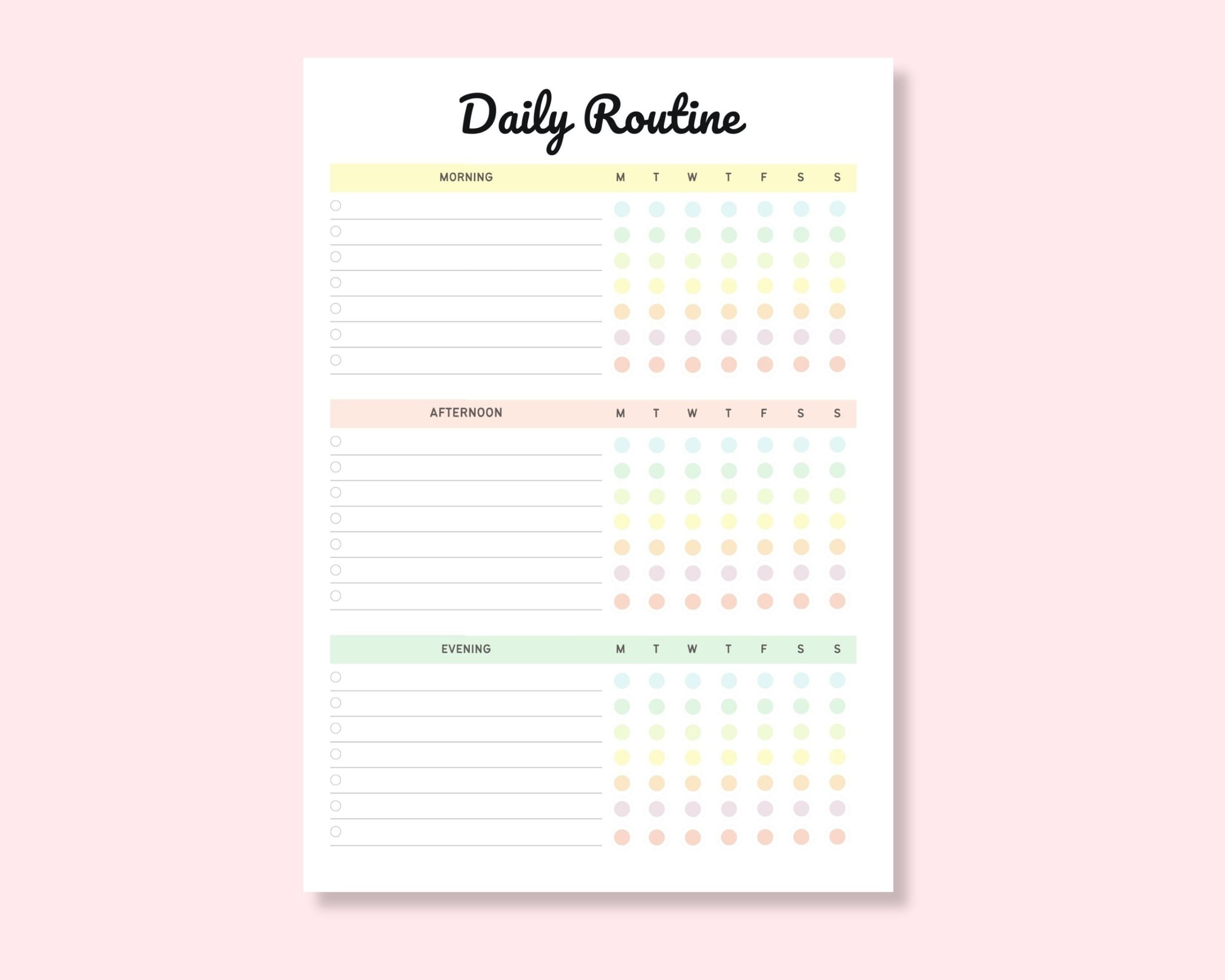 Daily Routine, Printable, Daily Checklist, Morning Routine, Habit ...