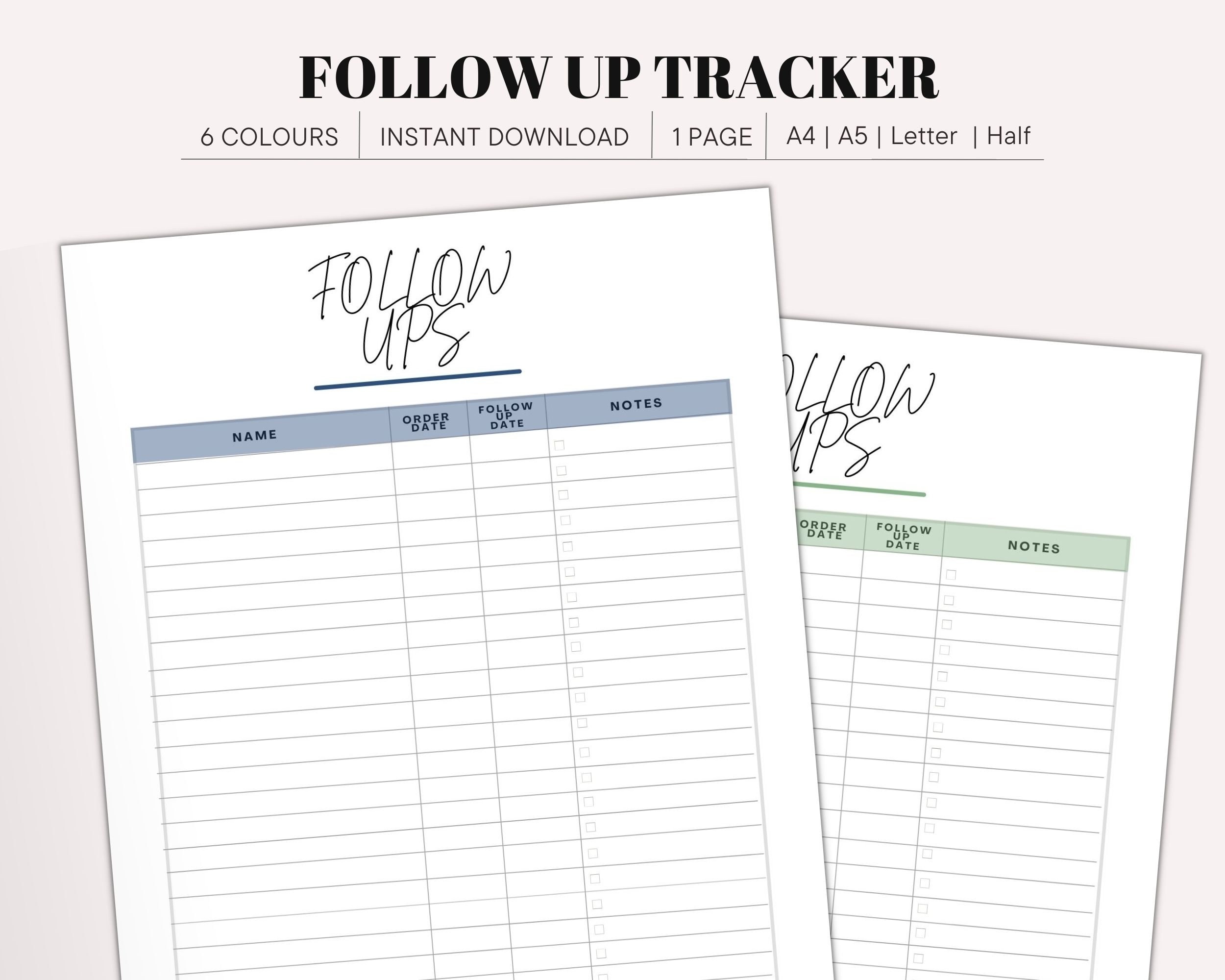 Printable Follow up Tracker: Small Business Customer Form (digital ...