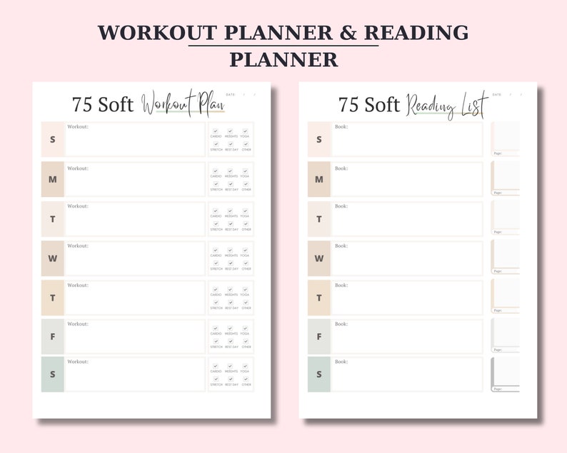 75 Soft Challenge Tracker: Daily Fitness Journal (digital Download) - Etsy