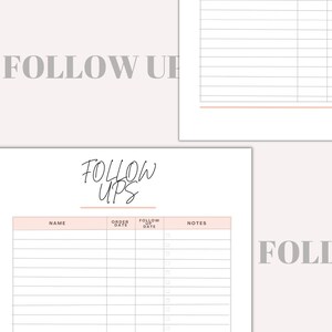 Printable Follow up Tracker: Small Business Customer Form (digital ...