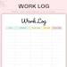 Printable Work Log: Time & Task Tracker (PDF A4 A5 Letter) - Etsy