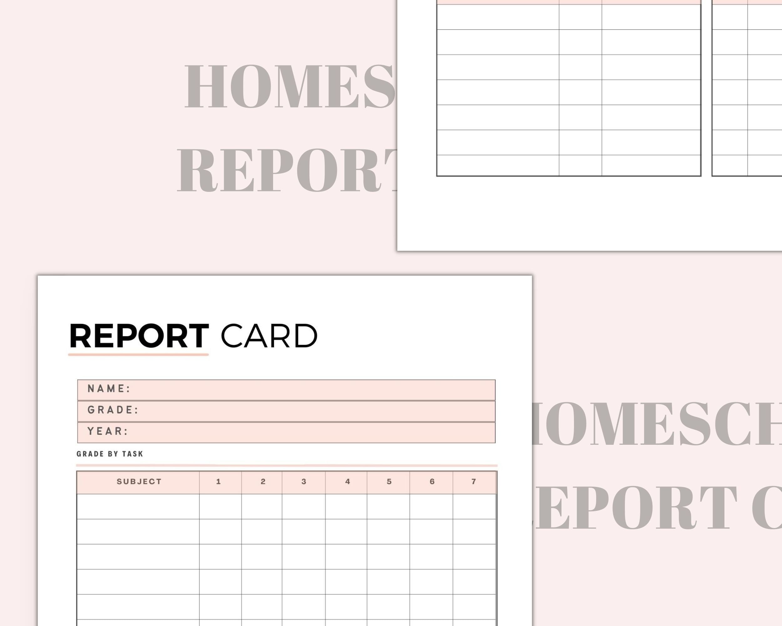 Printable Homeschool Report Card Template: A4 A5 Letter Sizes (digital ...