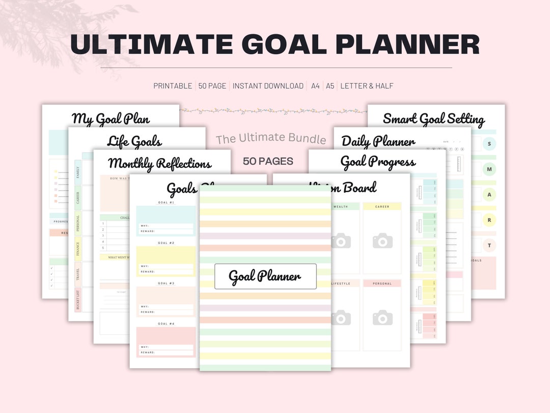 Ultimate Goal Planner, Printable Goal Planner Bundle, Daily, Weekly ...