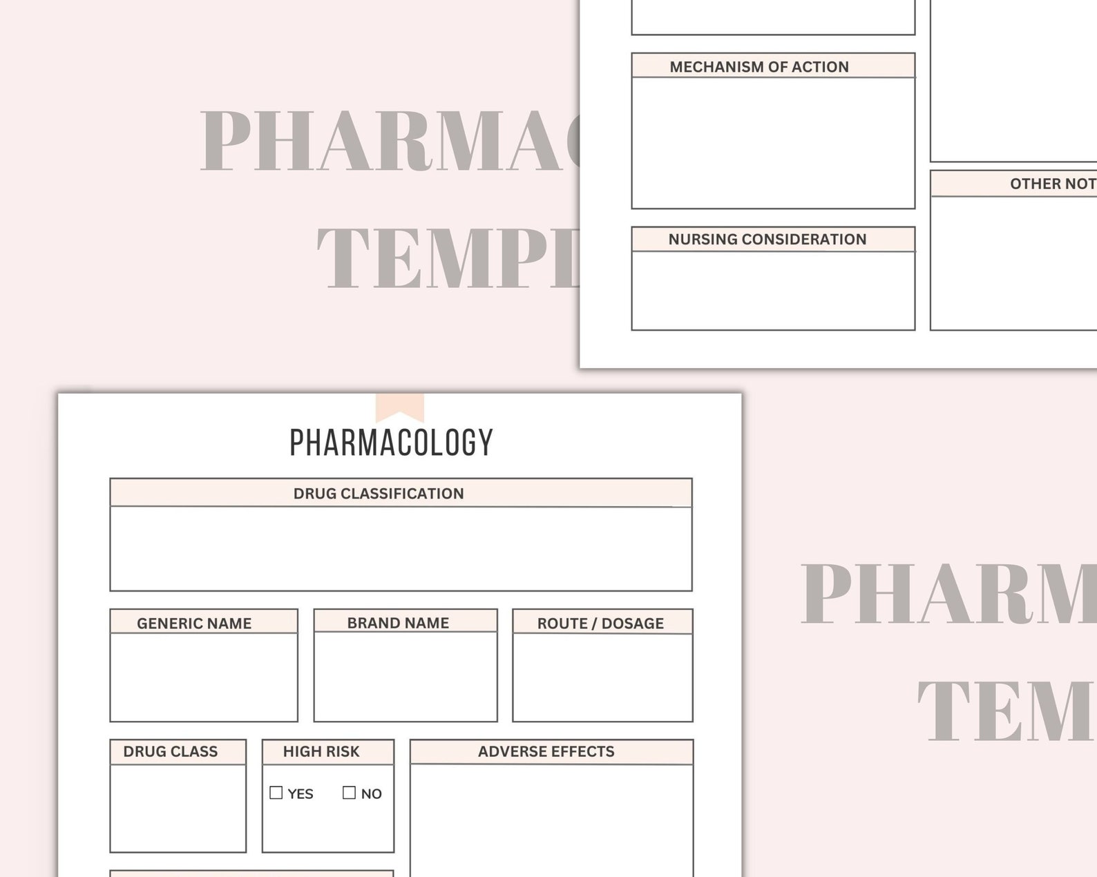 Printable Pharmacology Template: Nursing Student Study Notes (digital ...