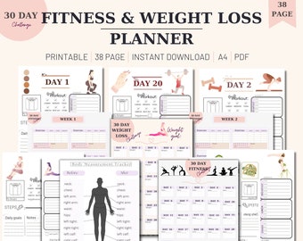 30 Day Challenge Workout Printable PDF Digital File - Etsy