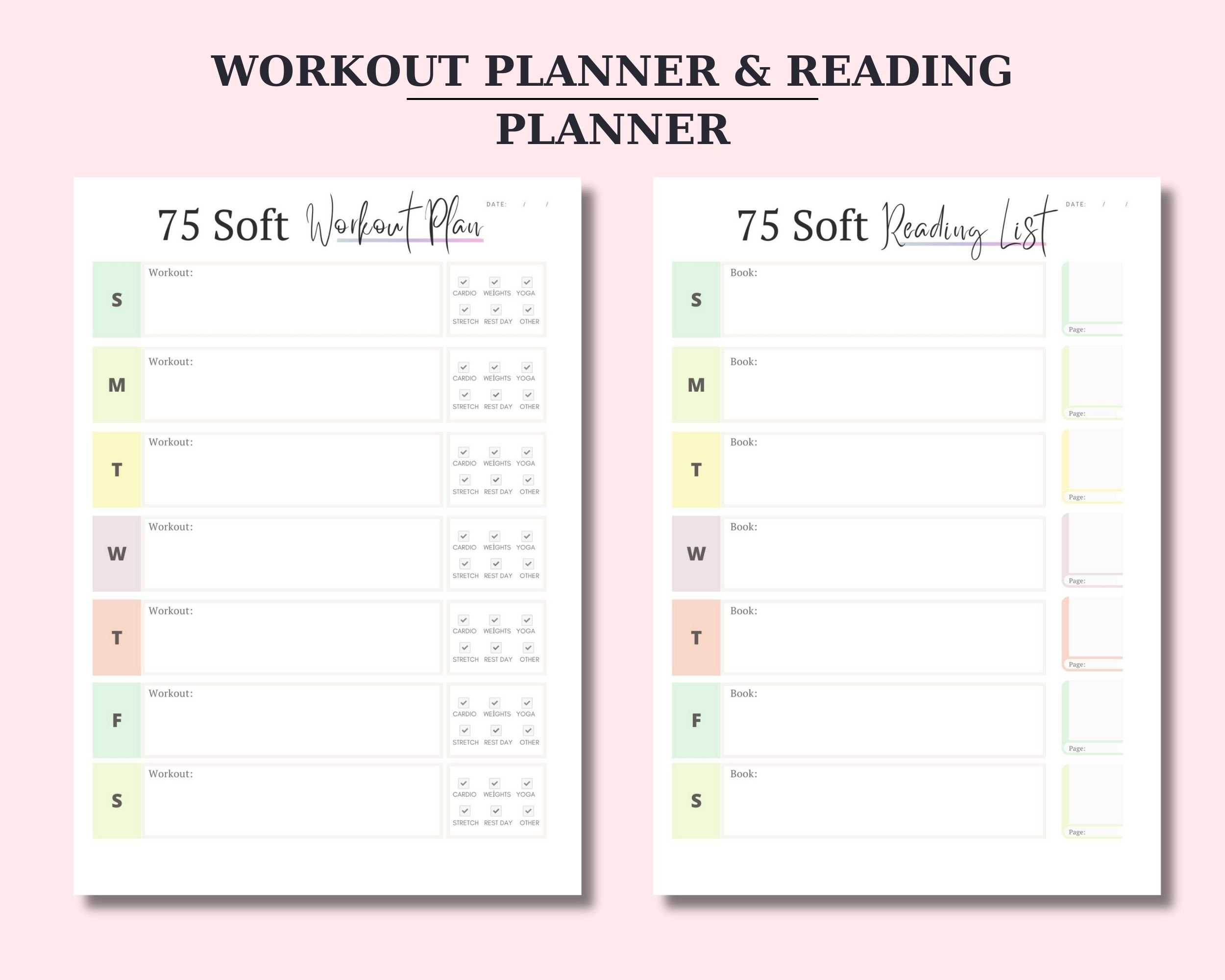 75 Soft Challenge Tracker Daily 75 Soft Challenge Journal 75 - Etsy ...