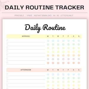 Daily Routine, Printable, Daily Checklist, Morning Routine, Habit ...