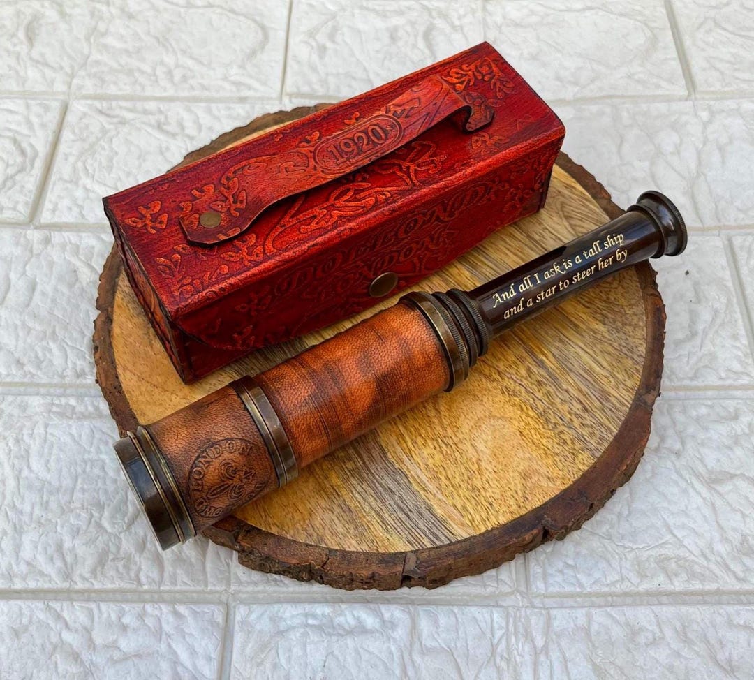 Personalized Brass Telescope – Custom Engraved Spyglass Gift for Him ...