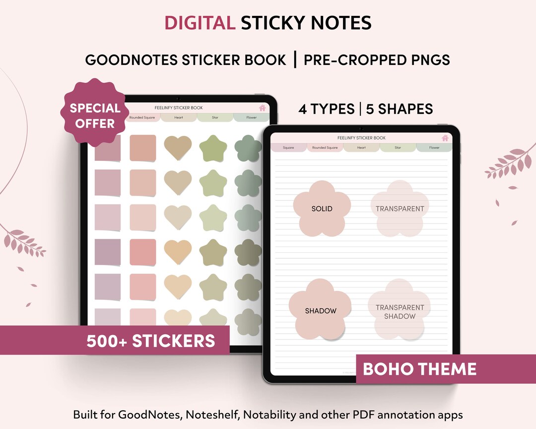 Digital Stickers, Digital Sticky Notes, Goodnotes Stickers, Digital ...