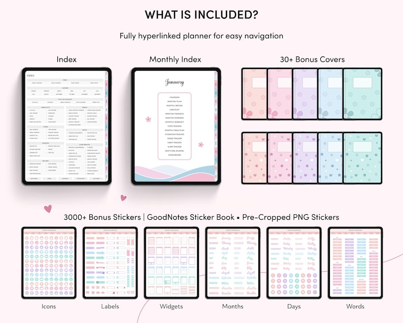 Digital Planner Undated, Undated Goodnotes Planner, iPad Planner ...