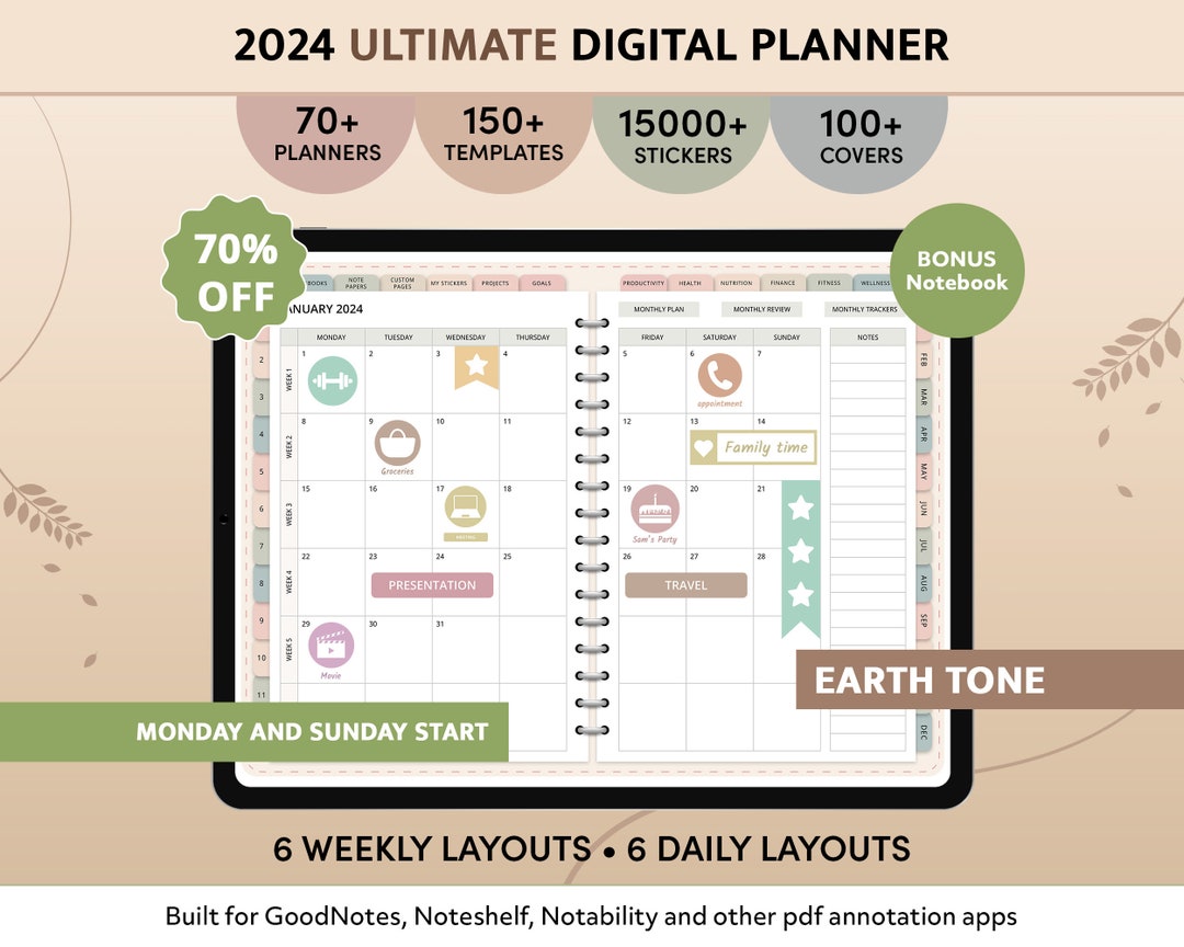 Ultimate Digital Planner 2024, Goodnotes Planner, iPad Planner ...