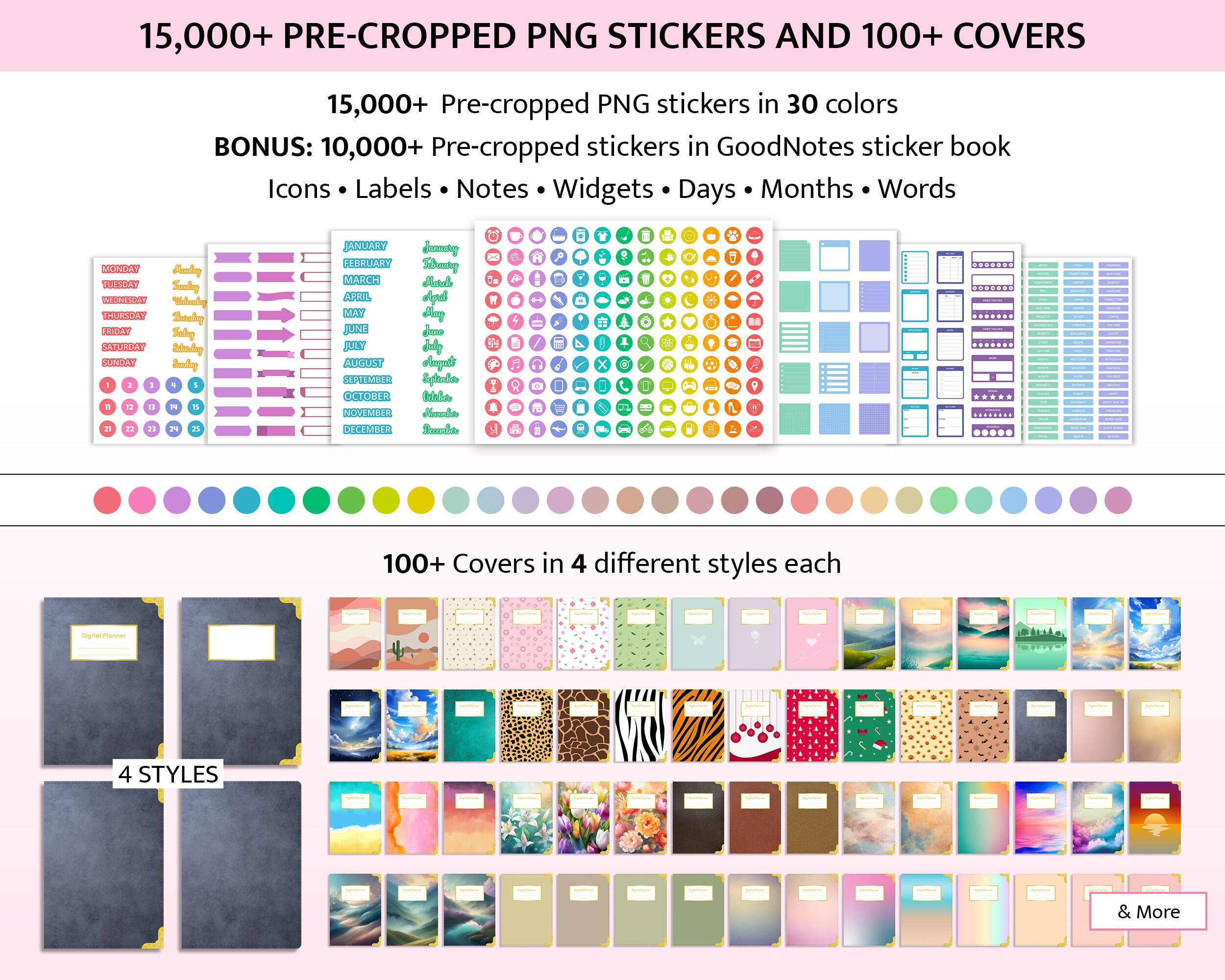 Undated Digital Planner, Goodnotes Planner, iPad Planner, Notability ...