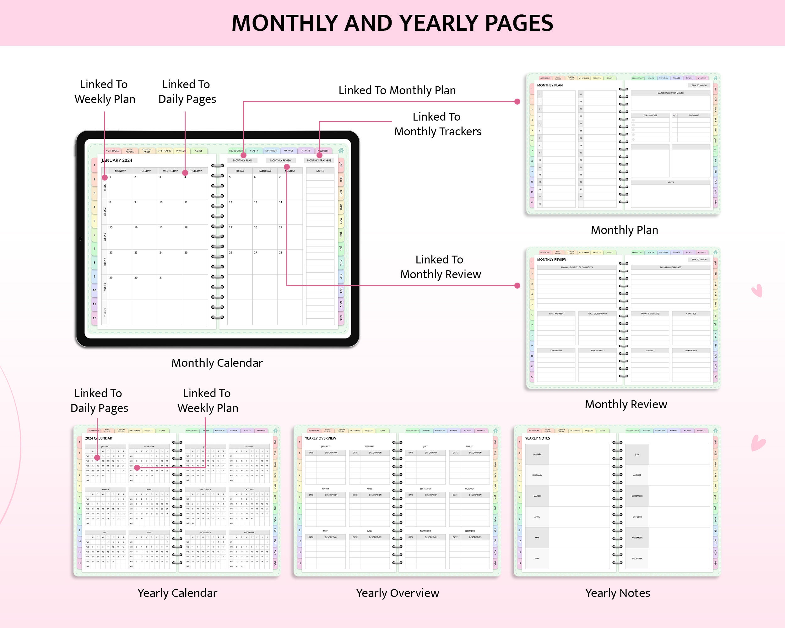 Digital Planner 2024 & Undated, Goodnotes Planner, iPad Planner ...