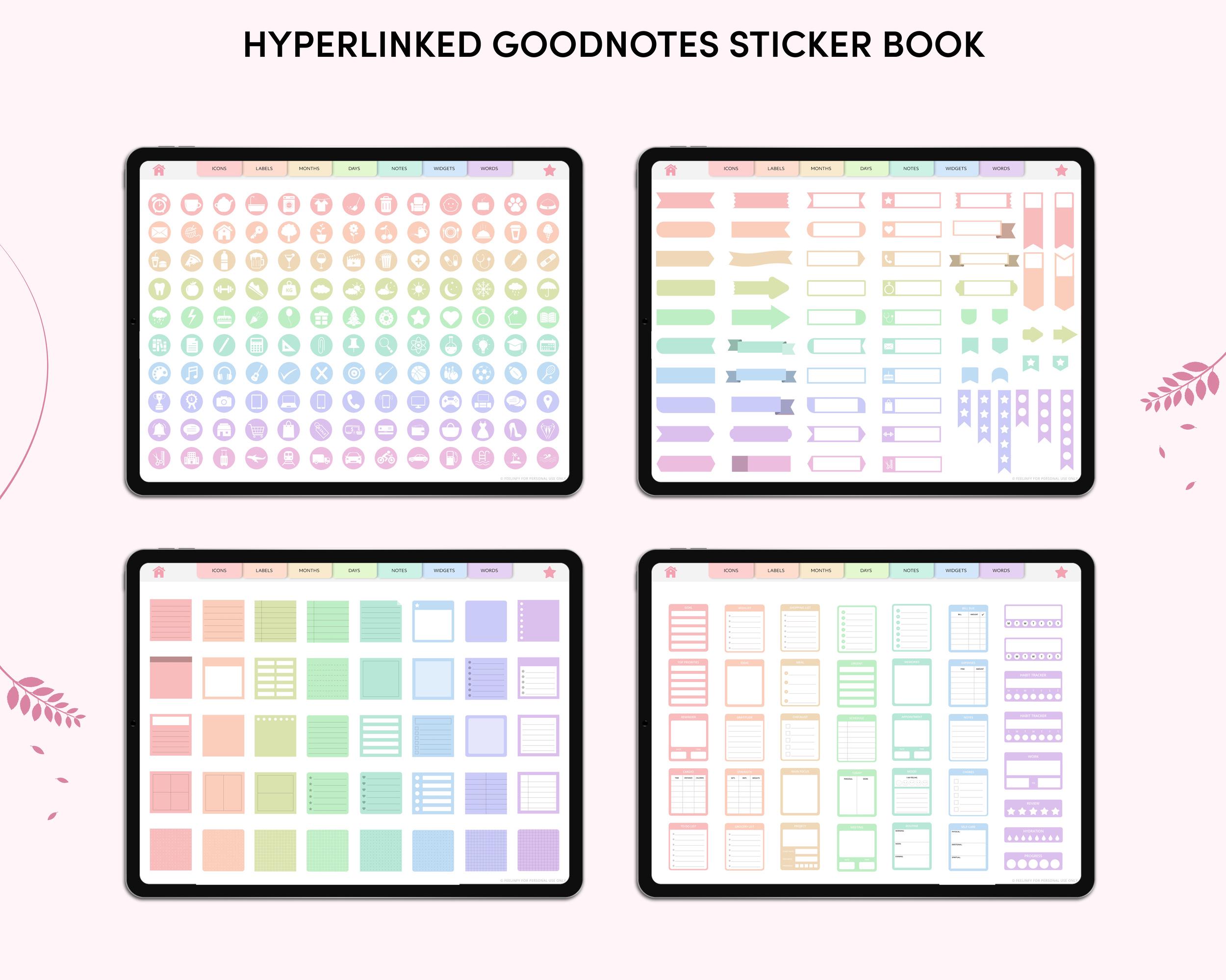 Rainbow Digital Planner Stickers, Goodnotes Sticker Book, Pastel iPad ...