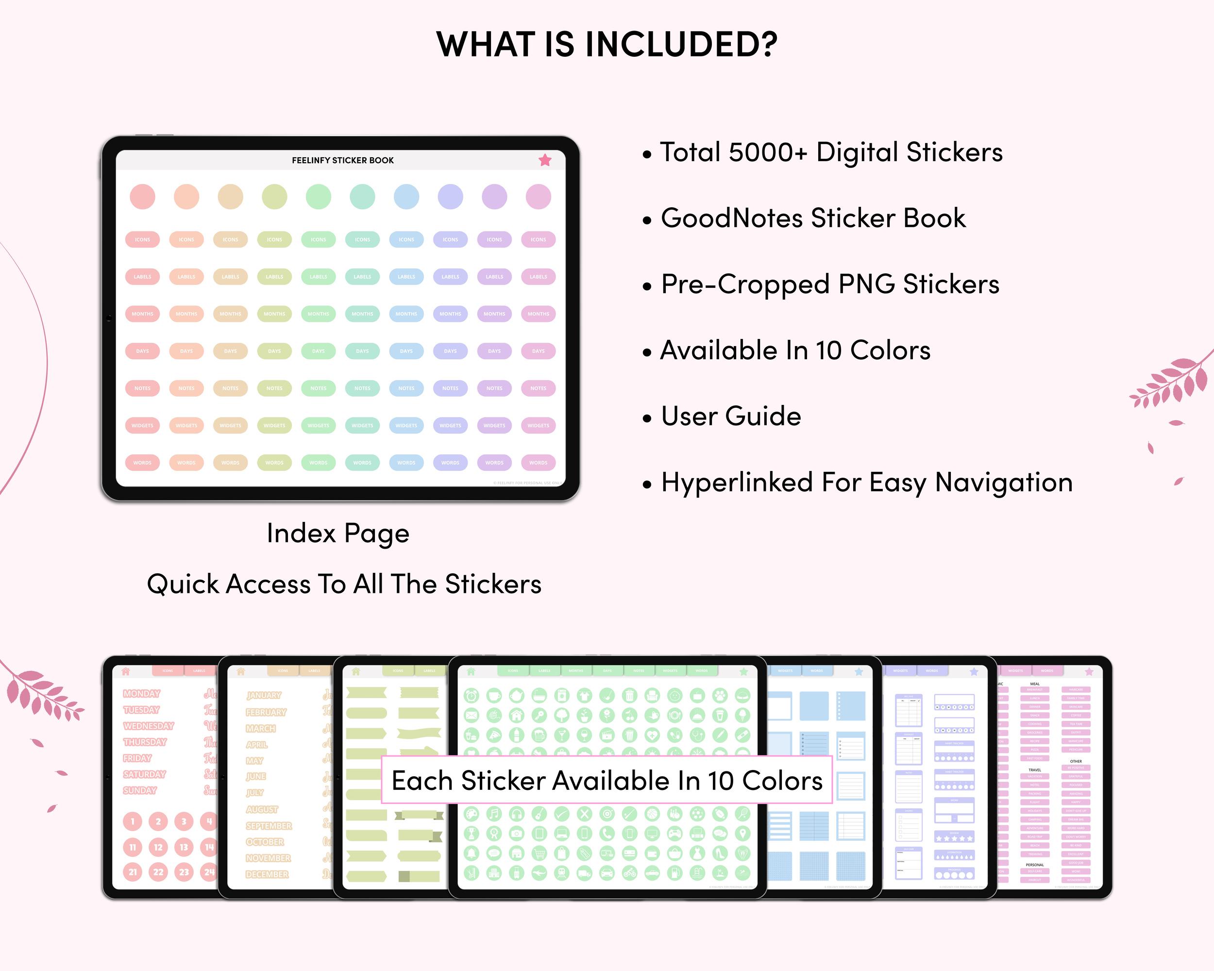 Rainbow Digital Planner Stickers, Goodnotes Sticker Book, Pastel iPad ...