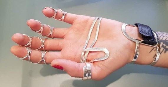 Sterling Silver Arthritis Finger Splint Ring,trigger Finger Splint,full ...