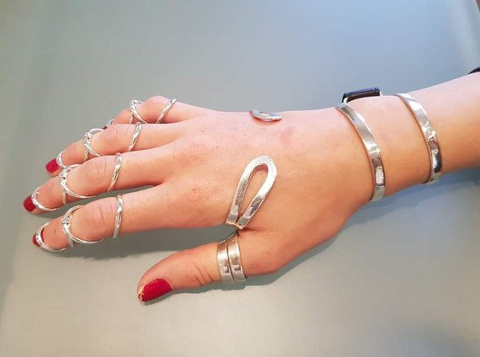 Sterling Silver Arthritis Finger Splint Ring,trigger Finger Splint,full ...