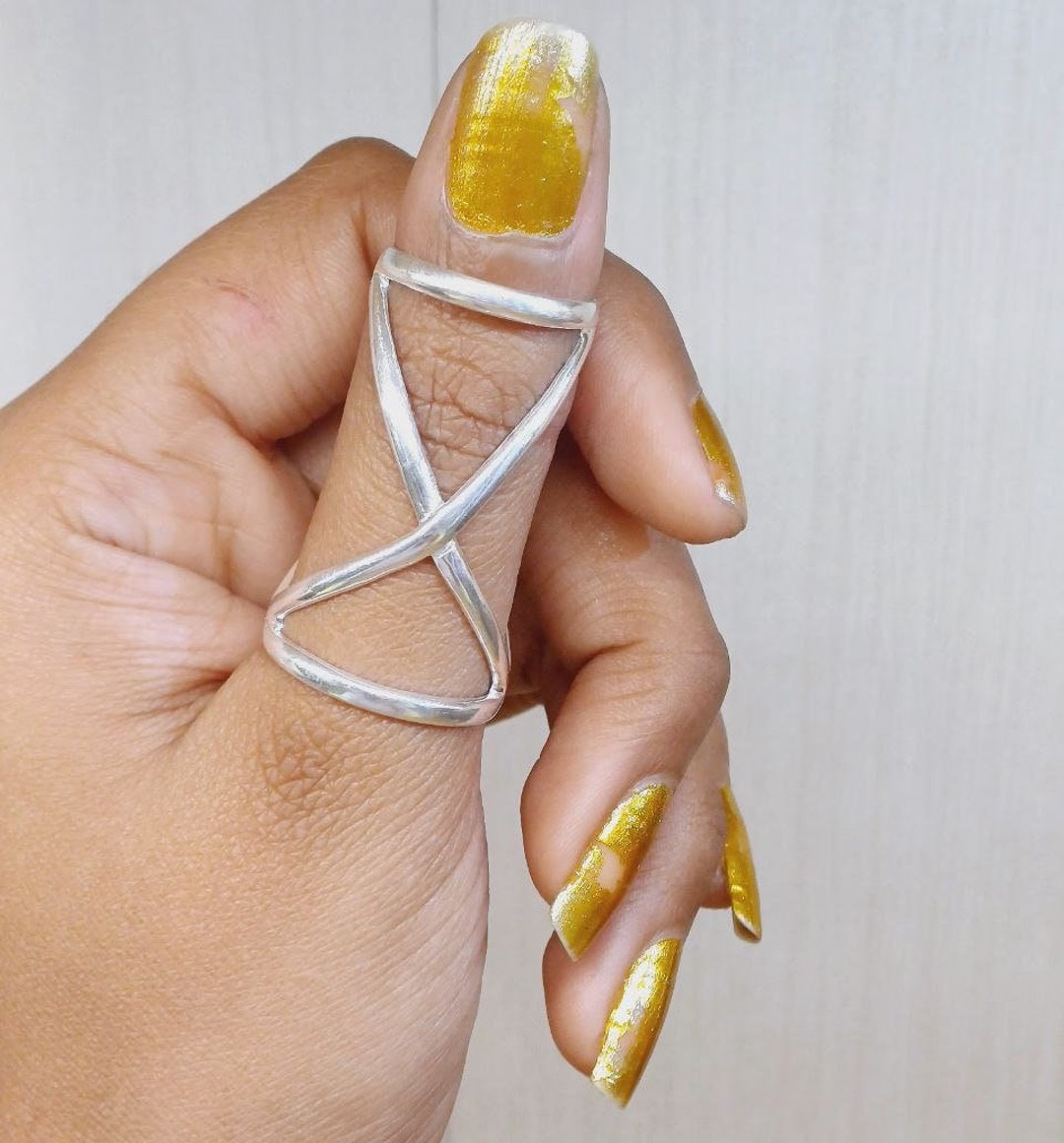 Arthritis Finger Splint Adjustable Sterling Silver 925 or Yellow Bronze ...
