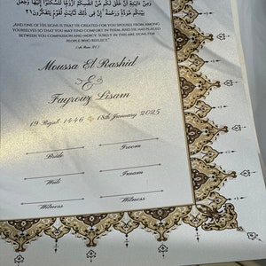 Certificates, A3 Documents, Islamic Marriage, Printed, Nikah ...
