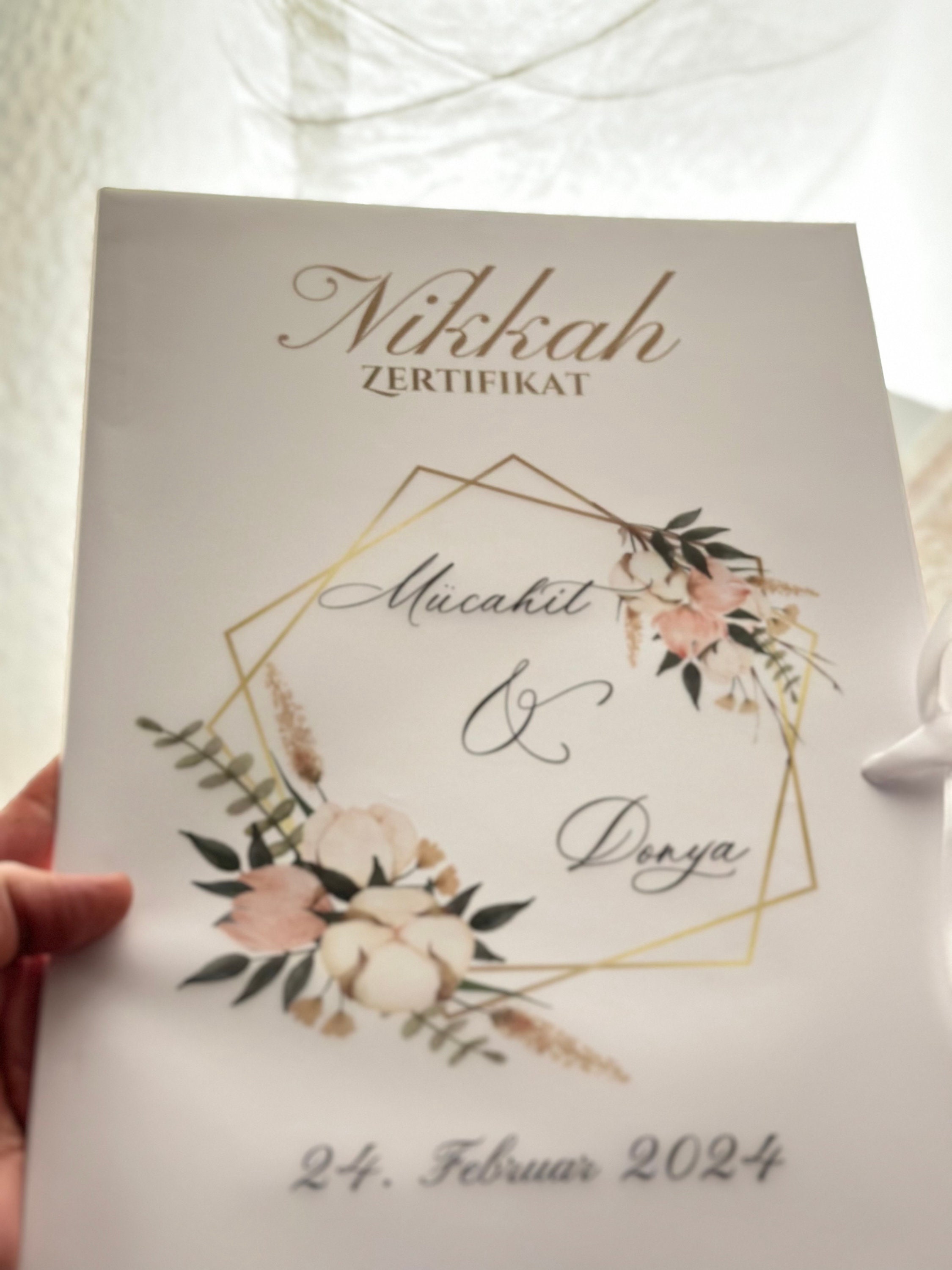 Nikah Folder, Nikah Folder, Nikah Cover, Handmade for A4 Certificates ...