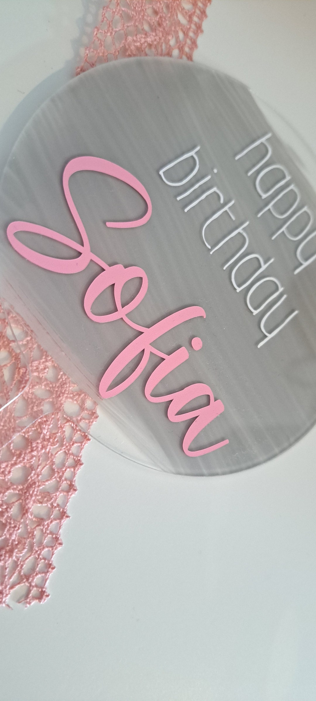 Round Acrylic Cake Topper for Birthday, Cake Decoration - Etsy