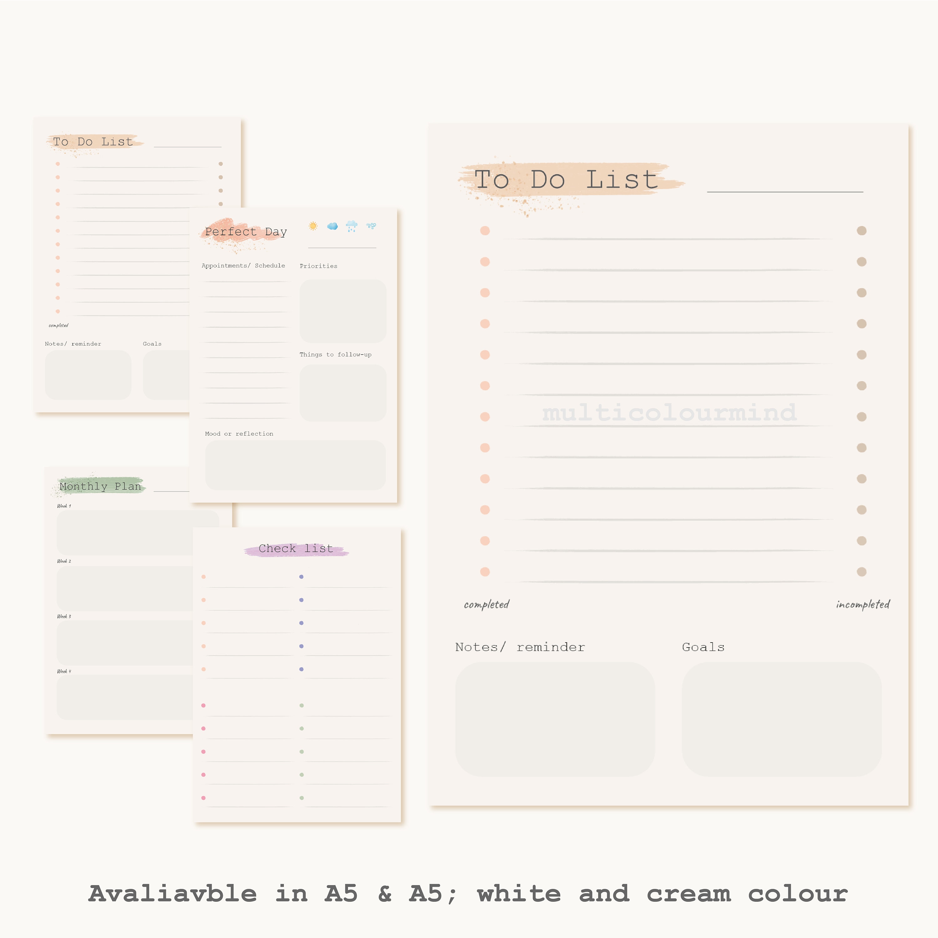 Printable to Do List, Daily Task List, Monthly Planner, Check List, A4 ...