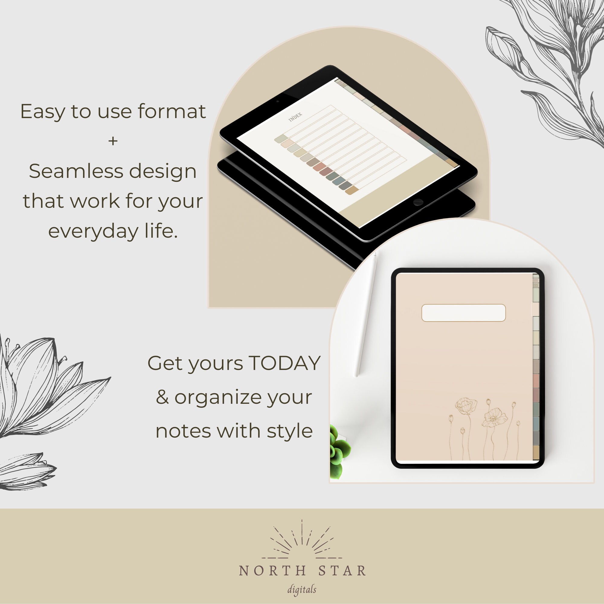 Digital Notebook Vintage Pastel Goodnotes Notebook Template - Etsy