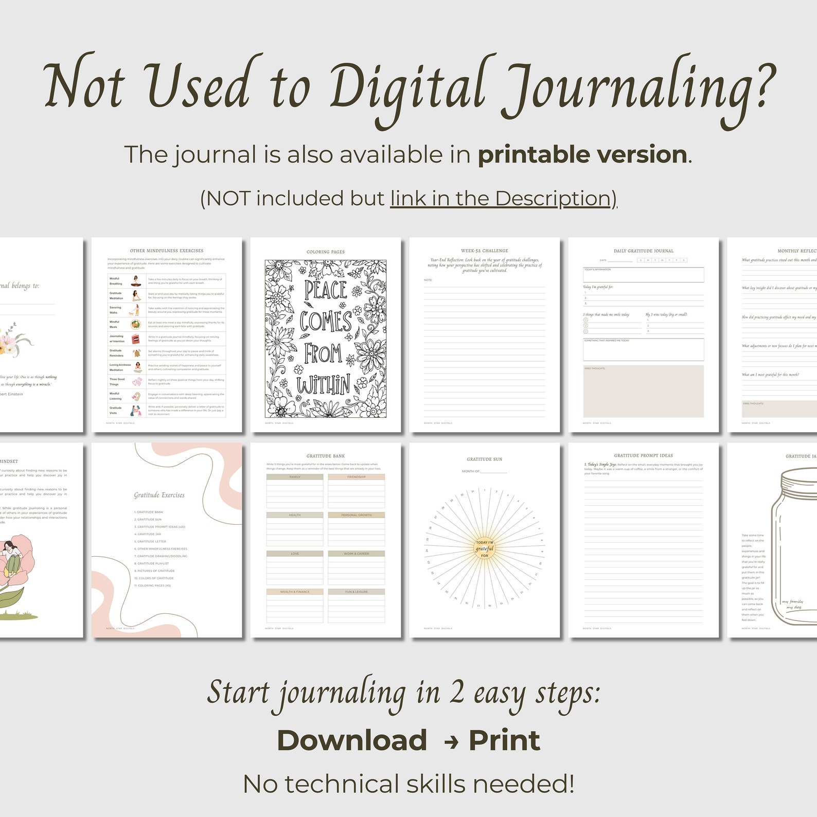 Gratitude Journal Digital, Guided Journal Prompts, Goodnotes Digital ...