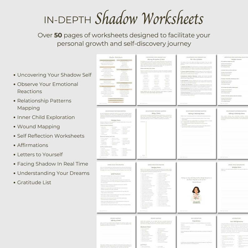 Shadow Work Journal Printable Templates, Guided Journal Prompts, Mental ...