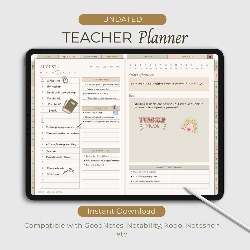 Teacher Digital Planner - Etsy