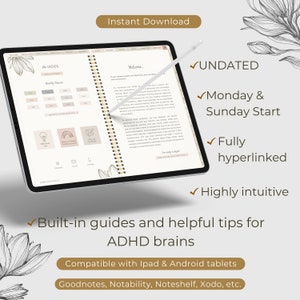 ADHD Digital Planner for Adults, Undated Adhd Monthly Weekly & Daily ...