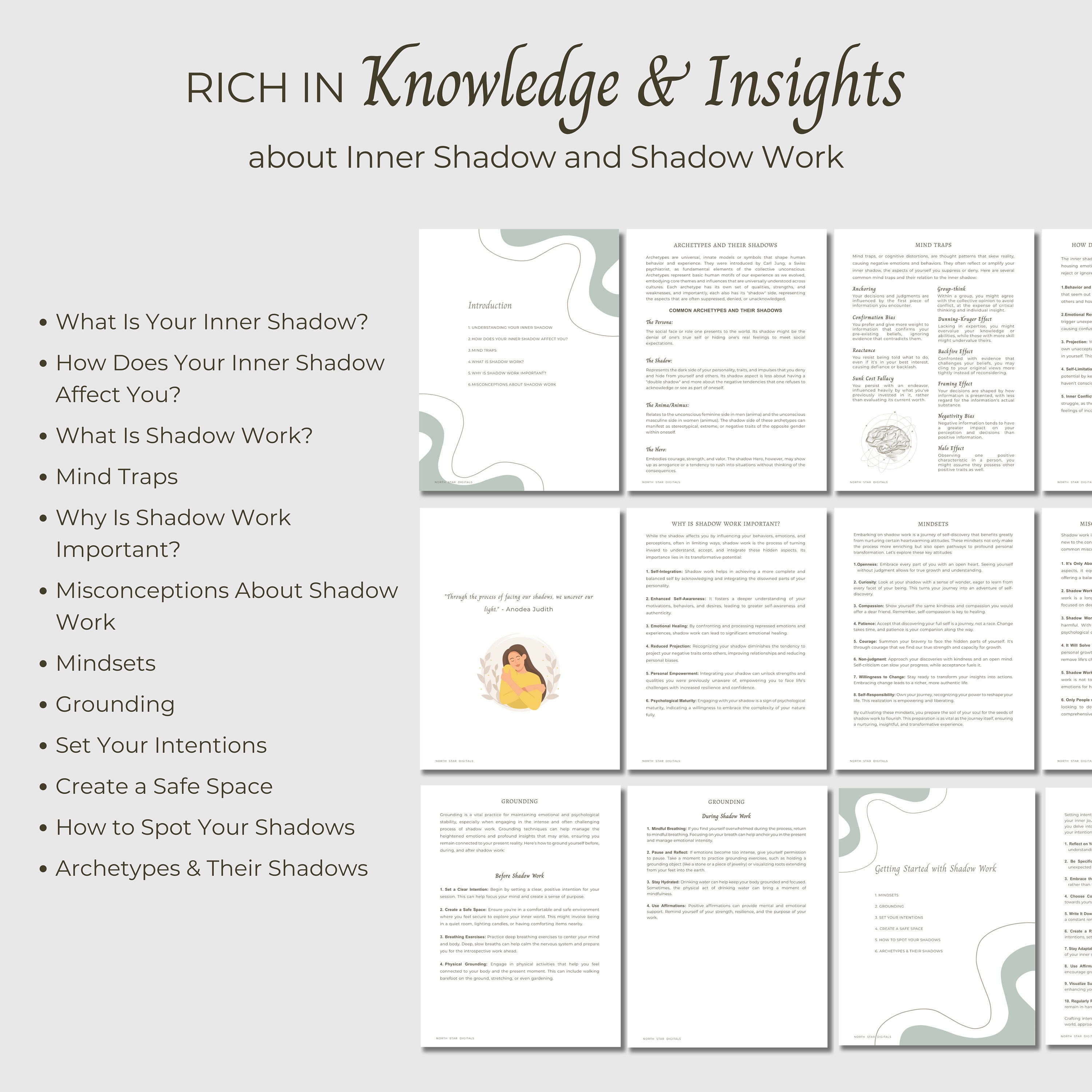 Shadow Work Journal Printable Templates, Guided Journal Prompts, Mental ...