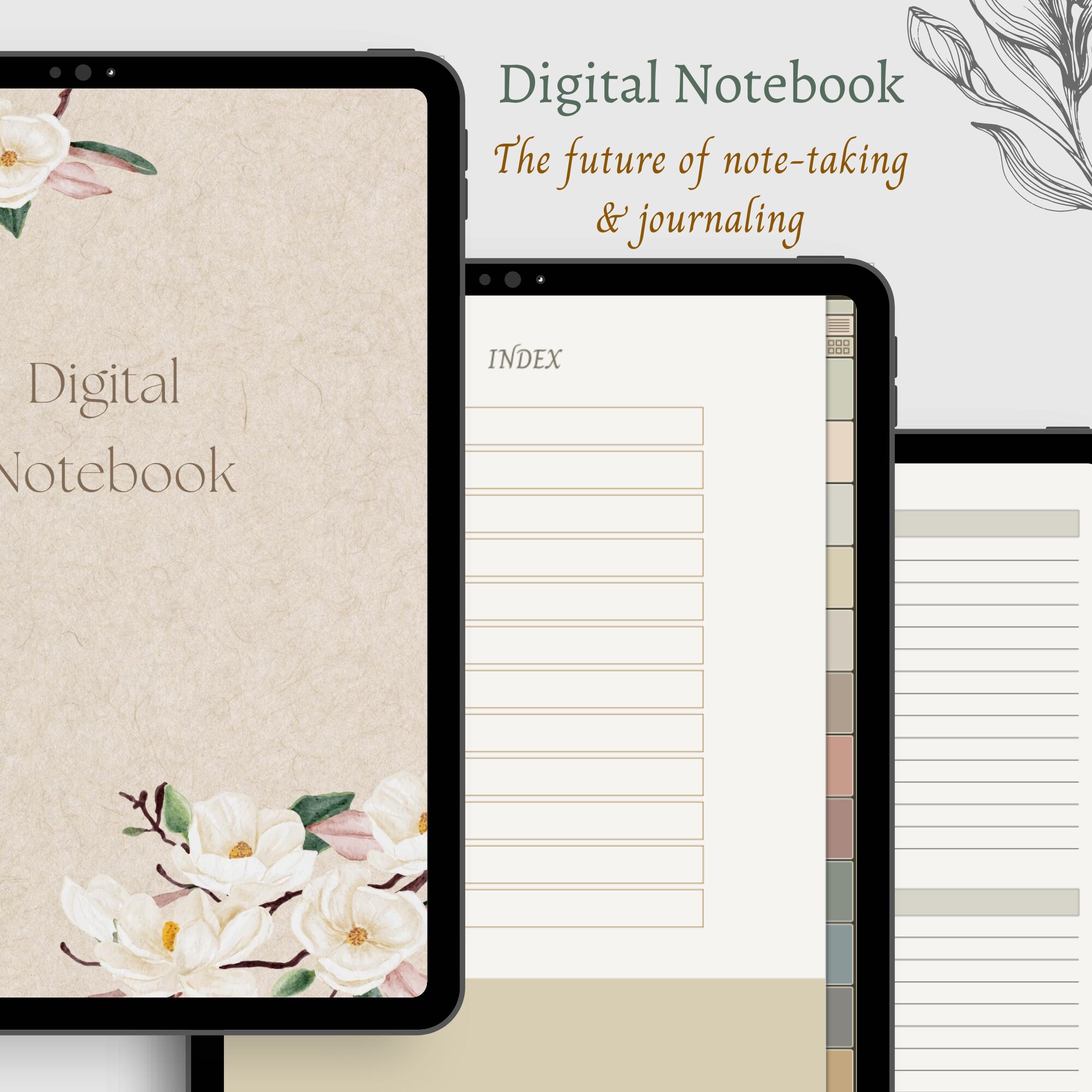 Digital Notebook Vintage Pastel Goodnotes Notebook Template - Etsy
