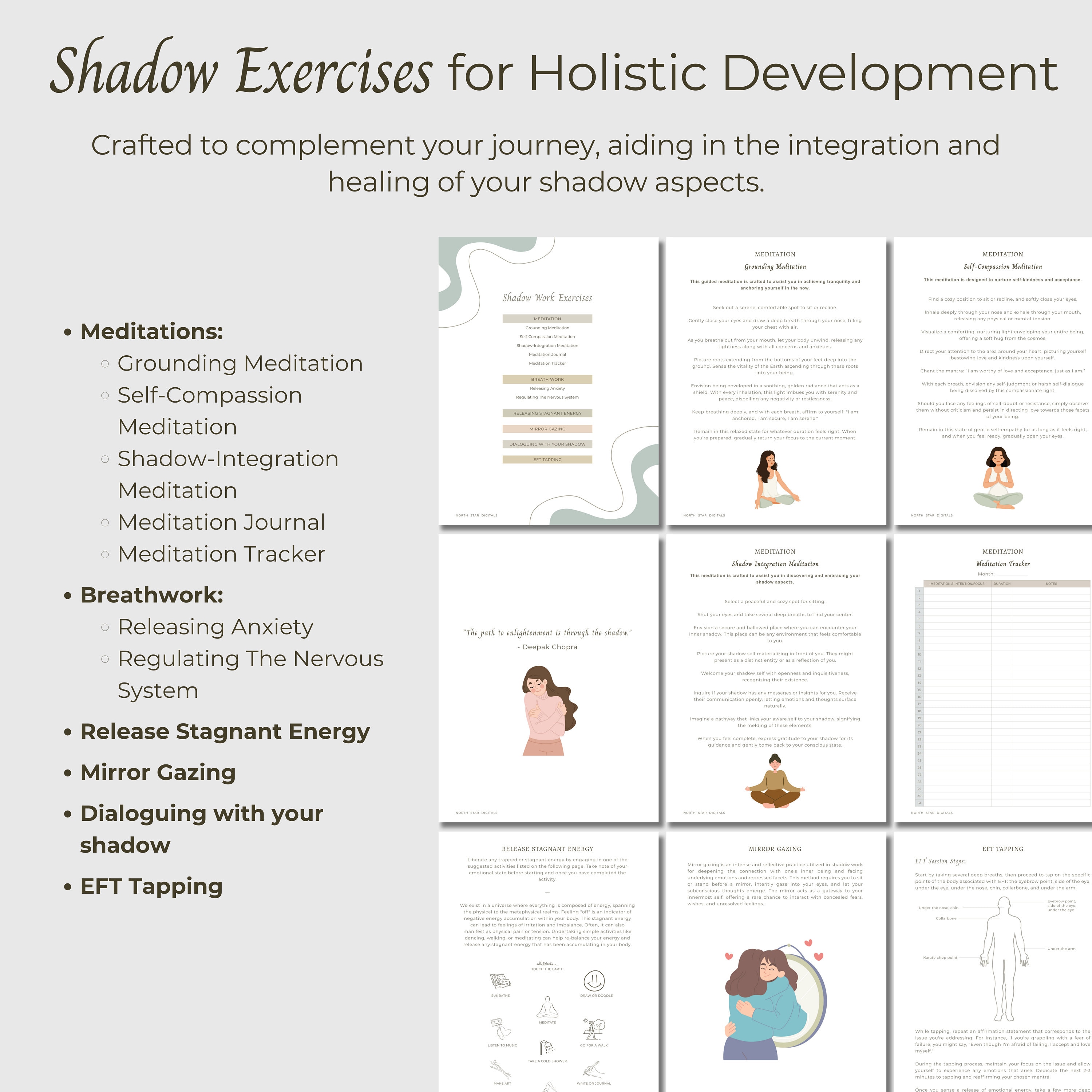 Shadow Work Journal Printable Templates, Guided Journal Prompts, Mental ...