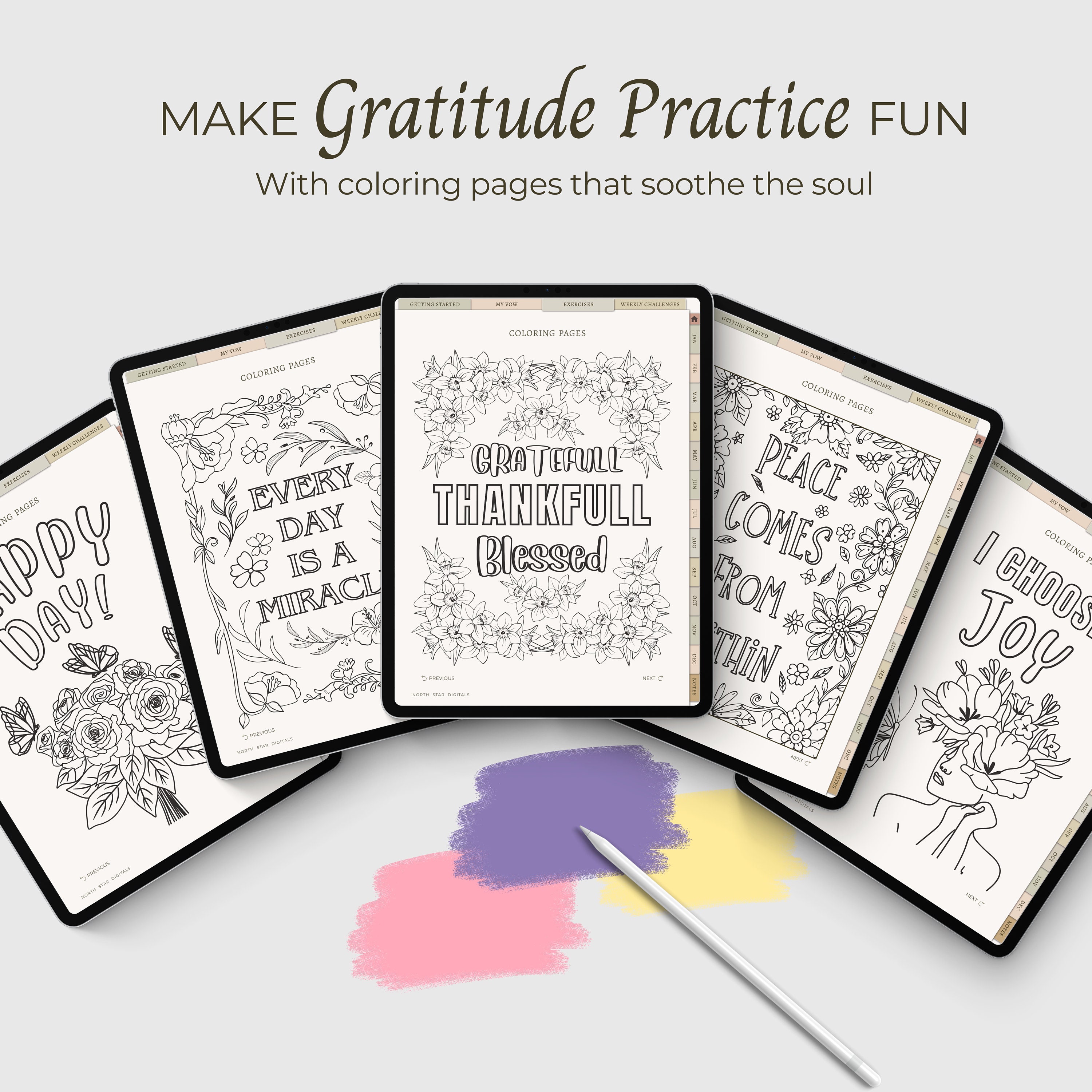 Gratitude Journal Digital, Guided Journal Prompts, Goodnotes Digital ...