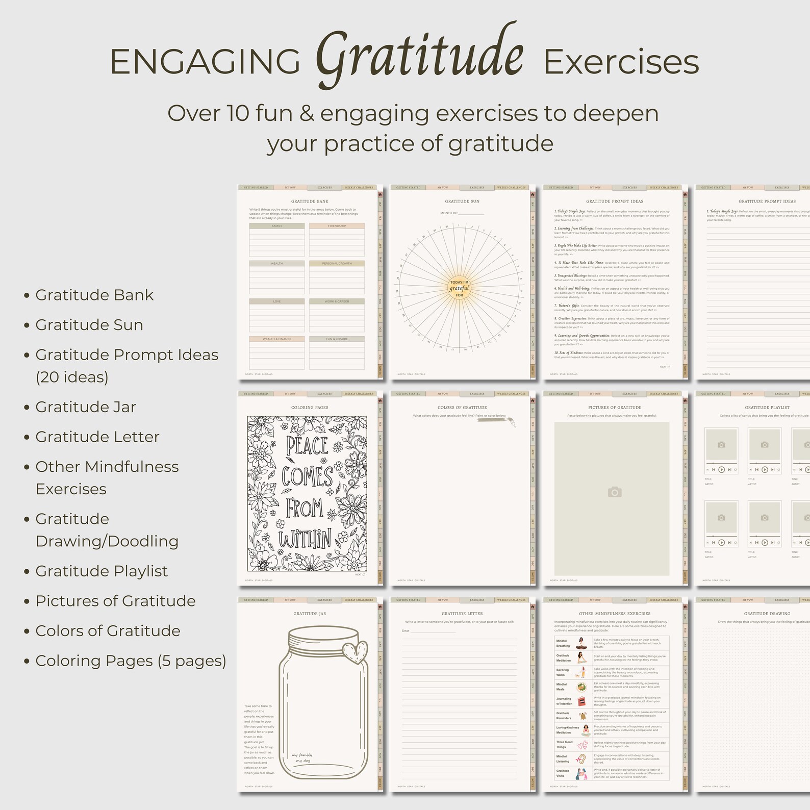 Gratitude Journal Digital, Guided Journal Prompts, Goodnotes Digital ...