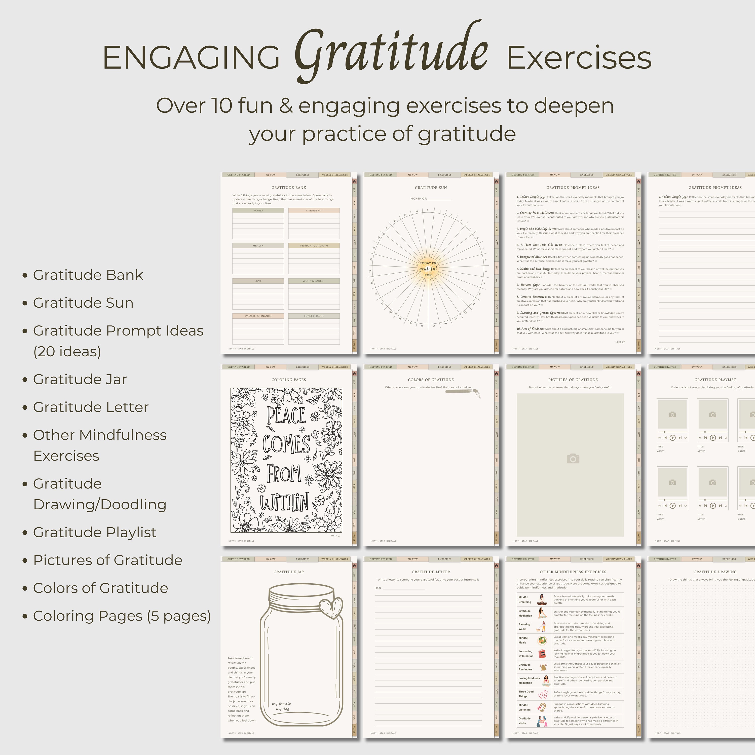 Gratitude Journal Digital, Guided Journal Prompts, Goodnotes Digital ...
