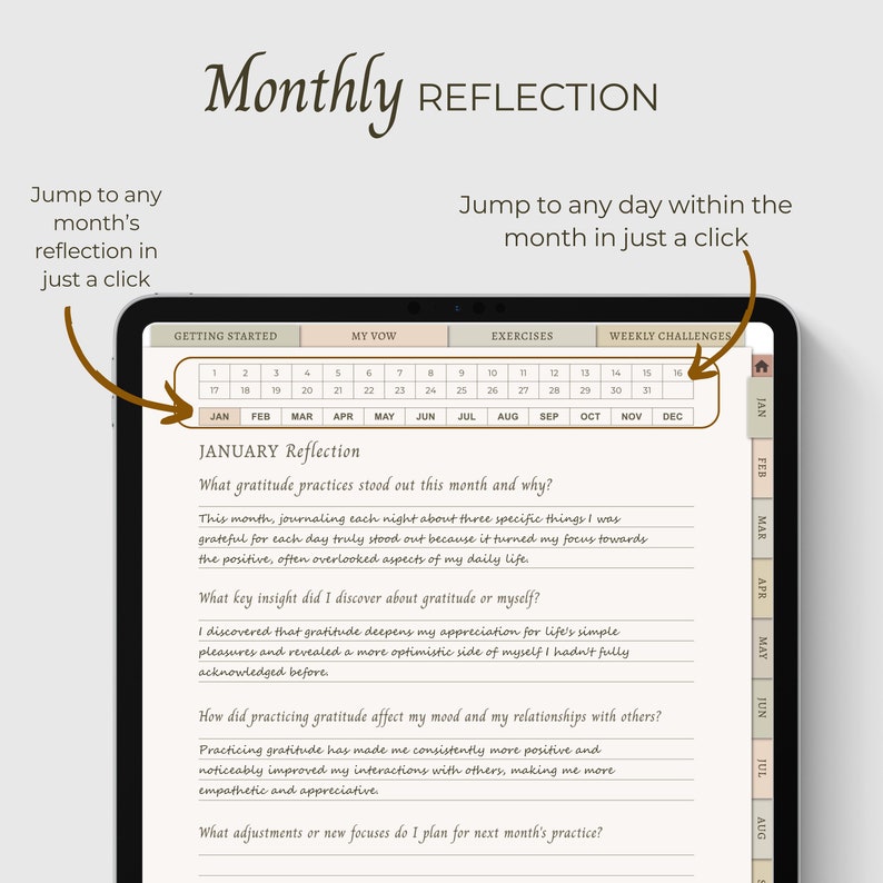 Gratitude Journal Digital, Guided Journal Prompts, Goodnotes Digital ...