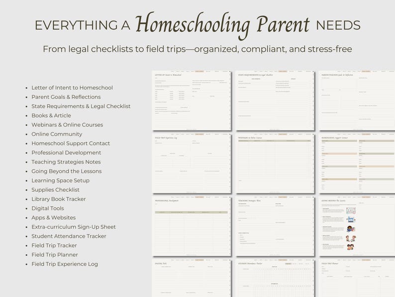 Digital Homeschool Planner 2025 - 2026, K-12, up to 5 Kids, Academic ...
